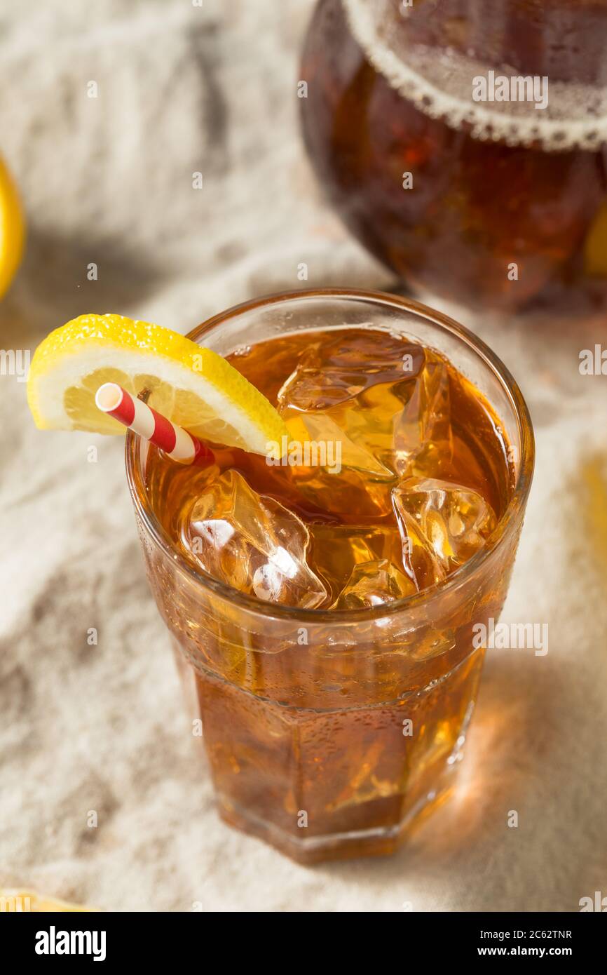 Sweet Refreshing Cold Iced Tea with Lemon Stock Photo - Alamy