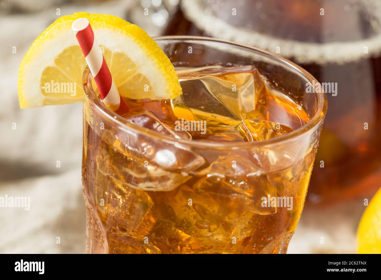 Sweet Refreshing Cold Iced Tea with Lemon Stock Photo - Alamy