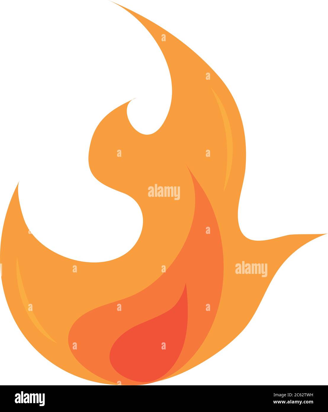 fire flame burning hot glow flat design icon white background vector ...