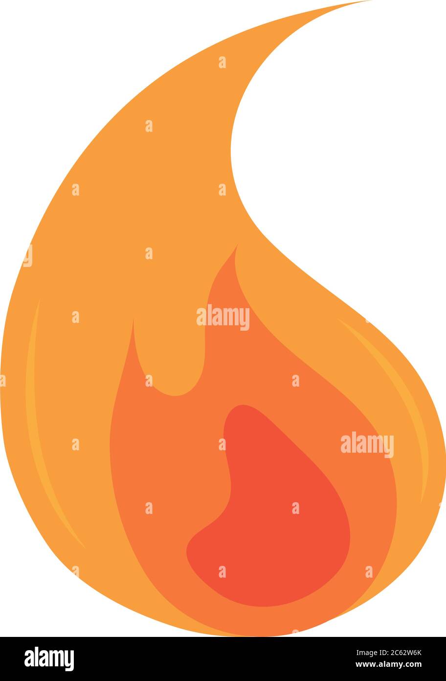 fire flame burning hot glow flat design icon white background vector ...