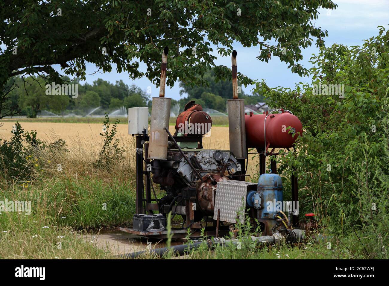 Water pump for irrigation of fields in agriculture Stock Photo - Alamy