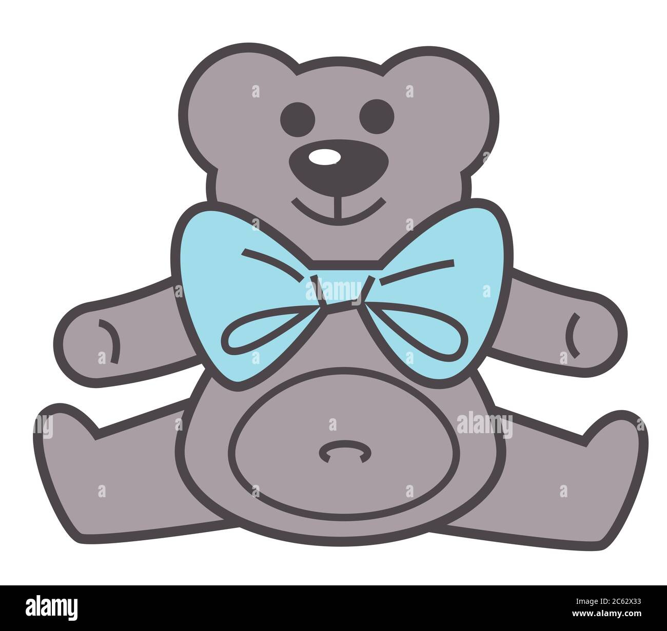Plush bear with ribbon bow, kid for boy Stock Vector Image & Art - Alamy