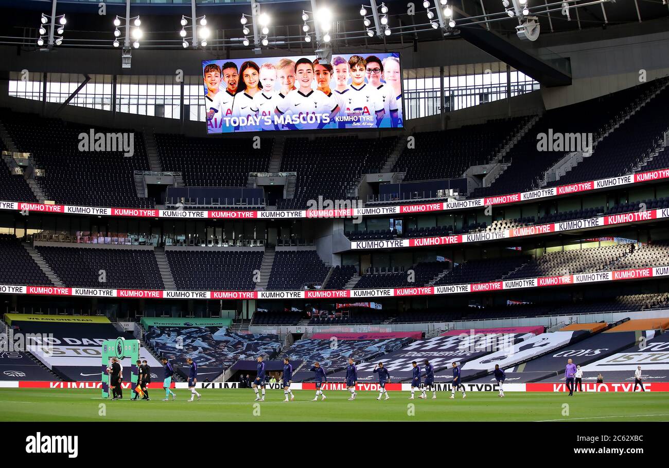 The big screen showing pictures of the matchday mascots before the ...
