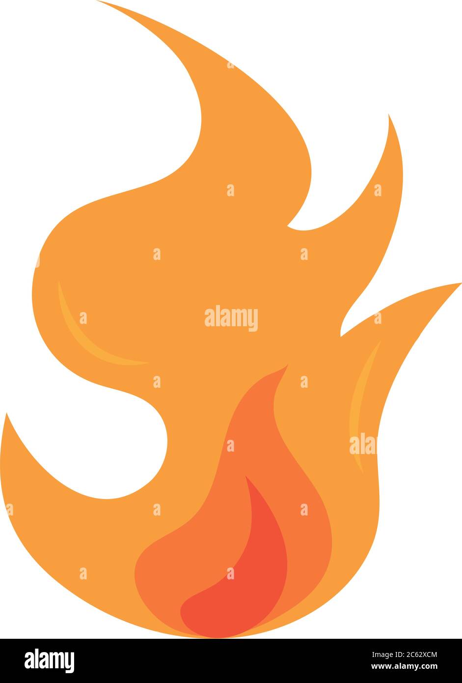 fire flame burning hot glow flat design icon white background vector ...