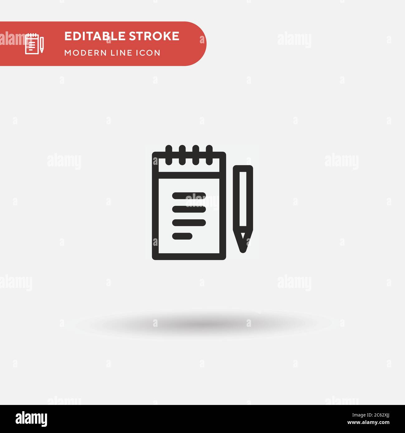 Notepad Simple vector icon. Illustration symbol design template for web ...