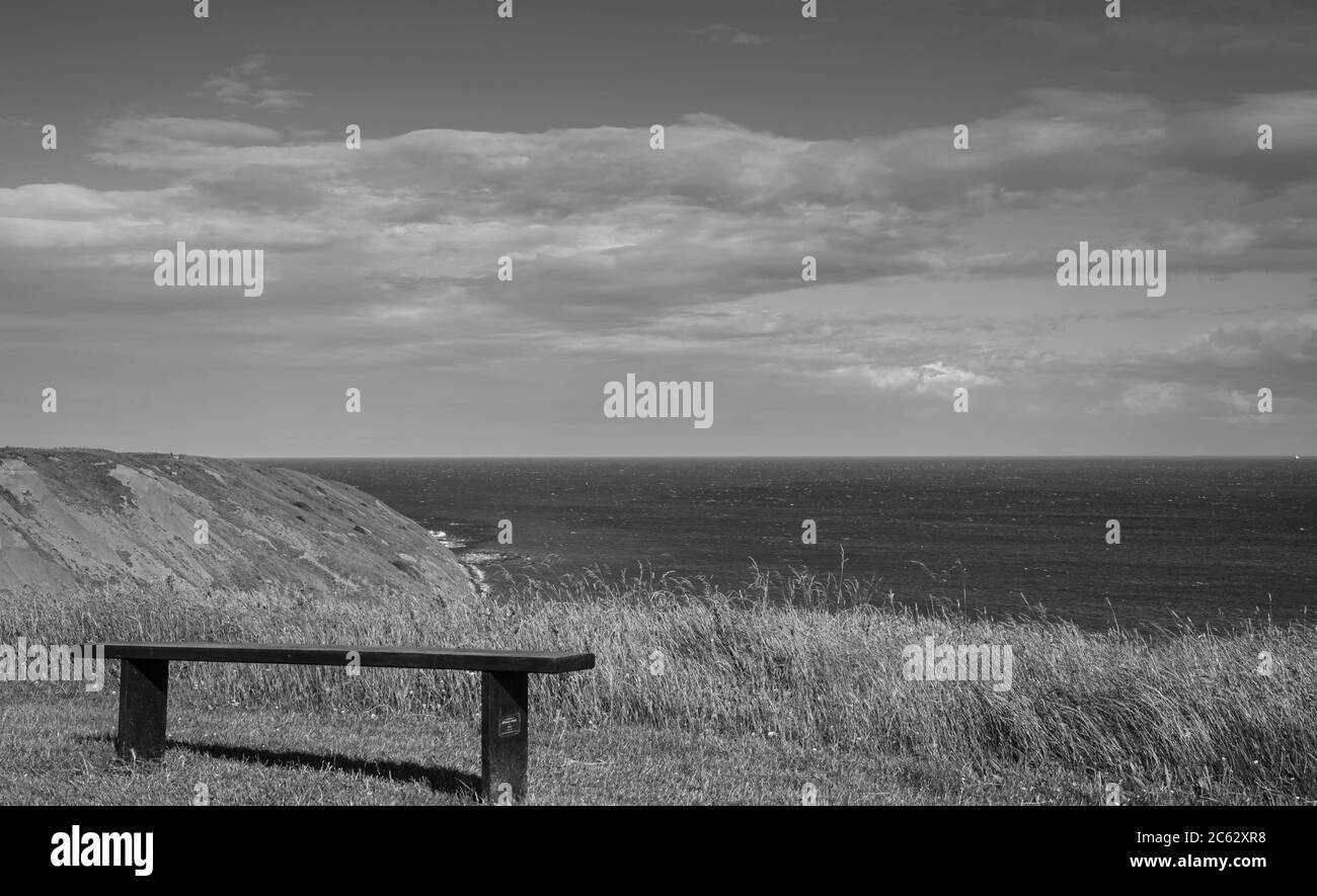 Bench on a cliff Black and White Stock Photos & Images - Alamy
