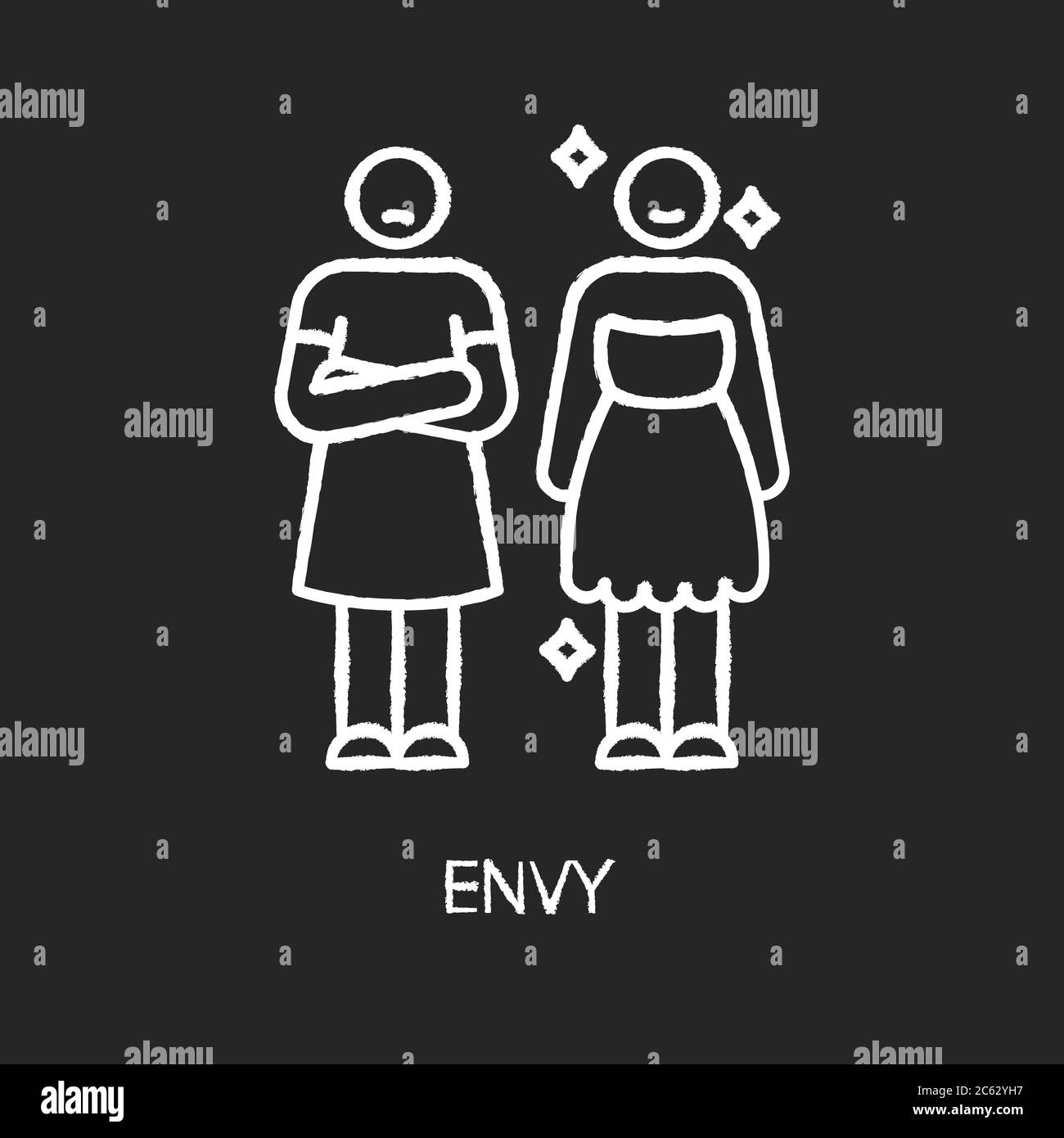 Envy chalk white icon on black background Stock Vector Image & Art - Alamy