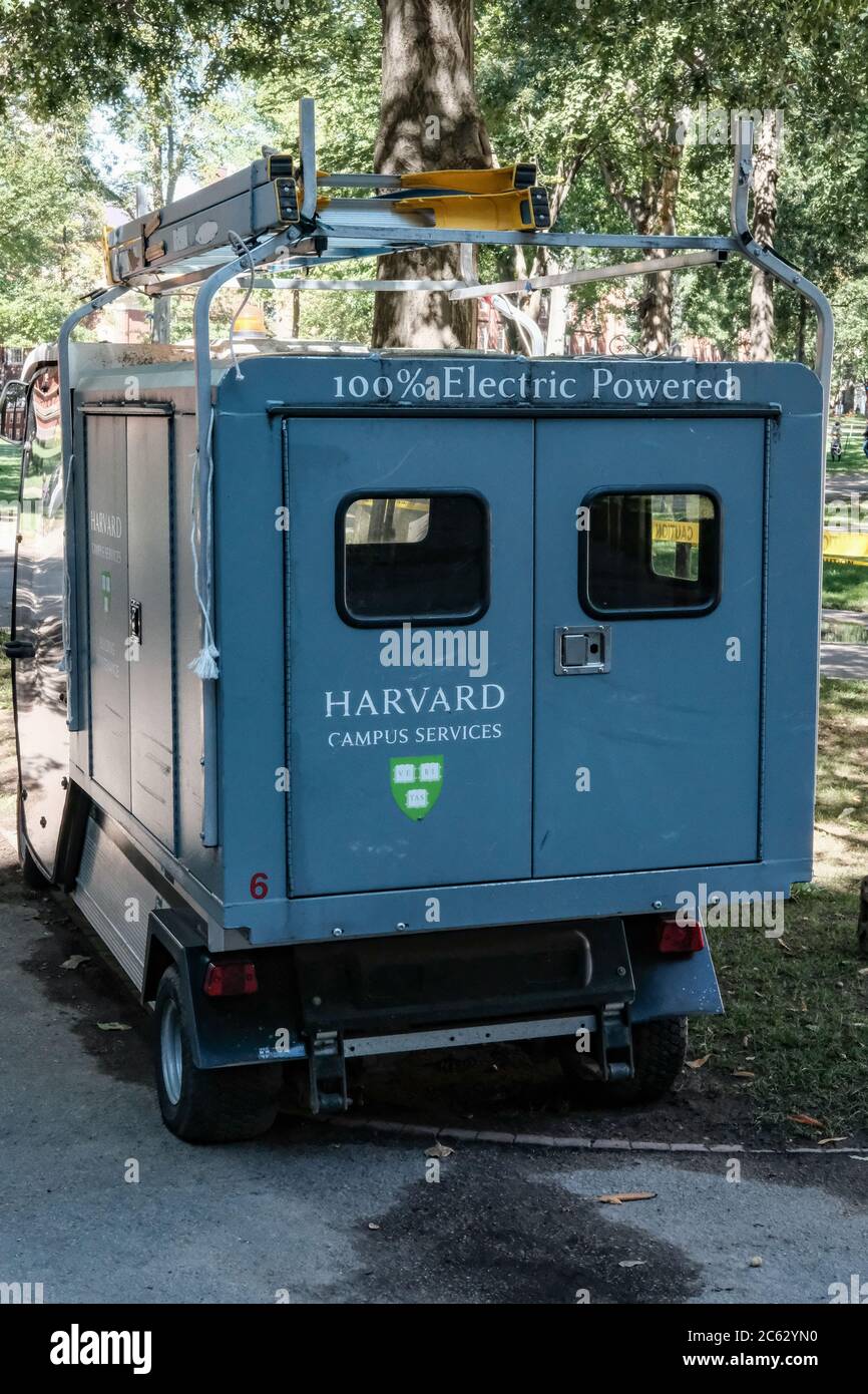 Small, electric powered maintenance vehicle used be staff at the ...