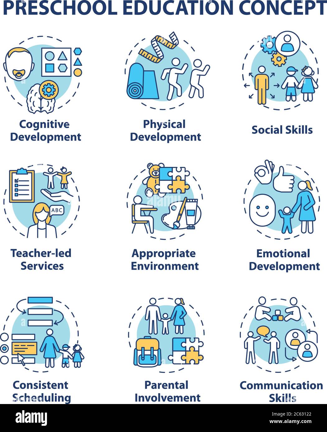 Preschool education concept icons set Stock Vector Image & Art - Alamy