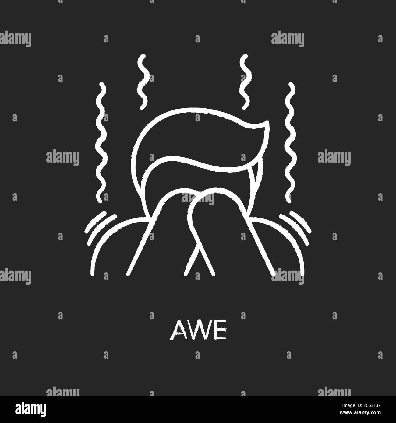 Awe chalk white icon on black background Stock Vector Image & Art - Alamy