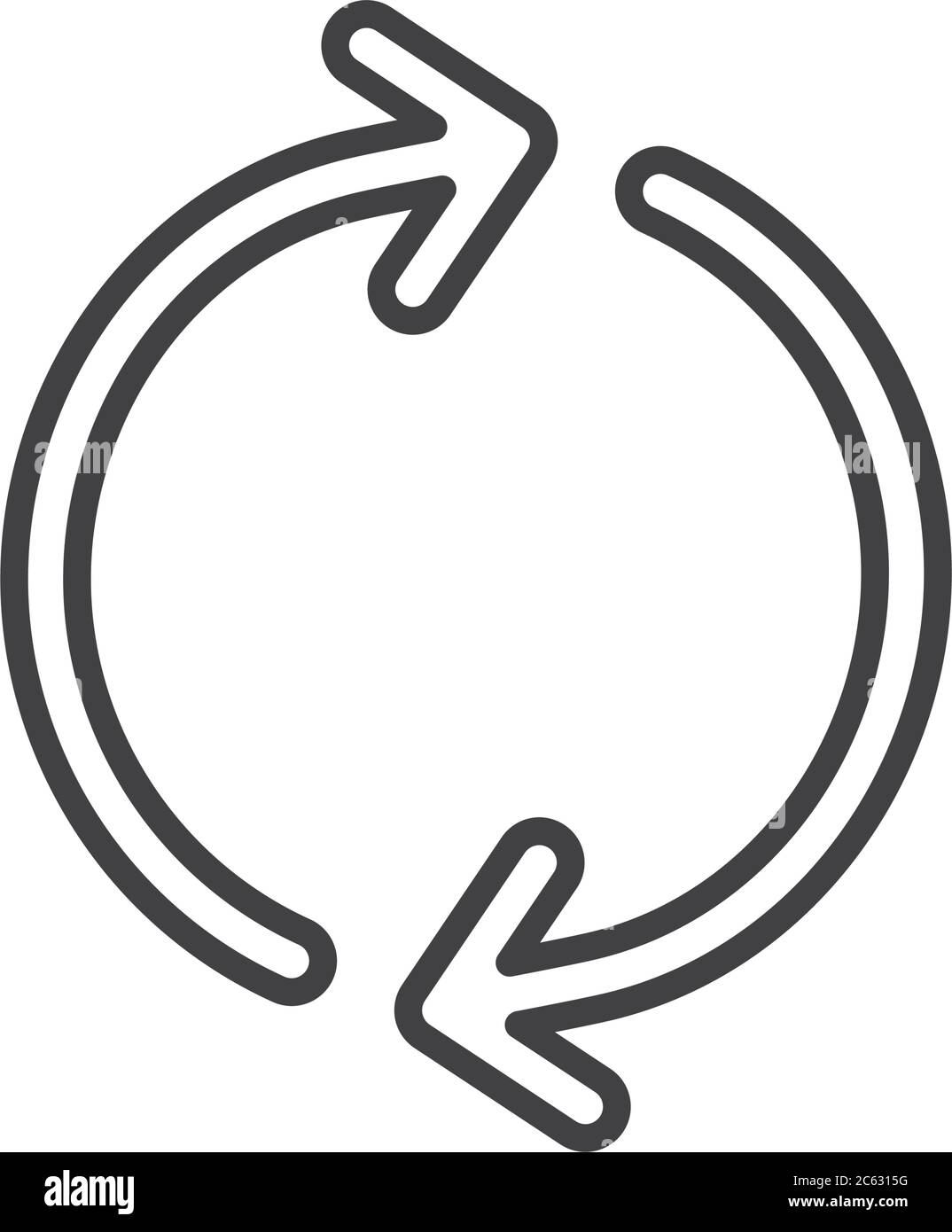 sync arrows icon over white background, line style, vector illustration ...