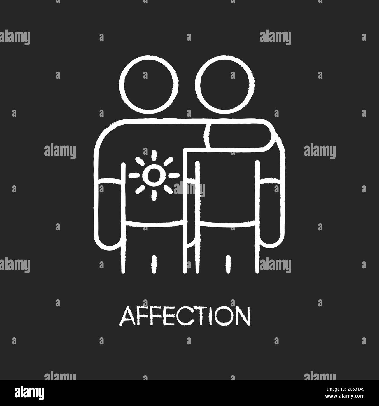 Affection chalk white icon on black background Stock Vector Image & Art ...