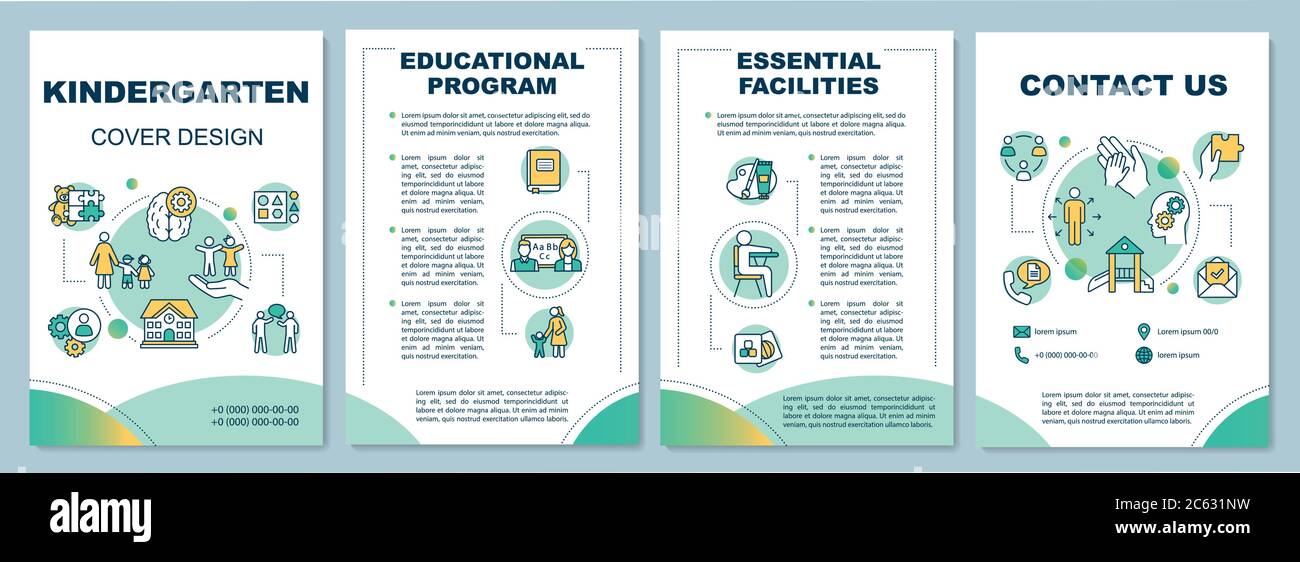 Kindergarten brochure template Stock Vector Image & Art - Alamy