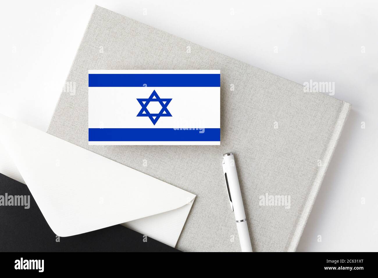 Israel flag on minimalist letter background. National invitation ...