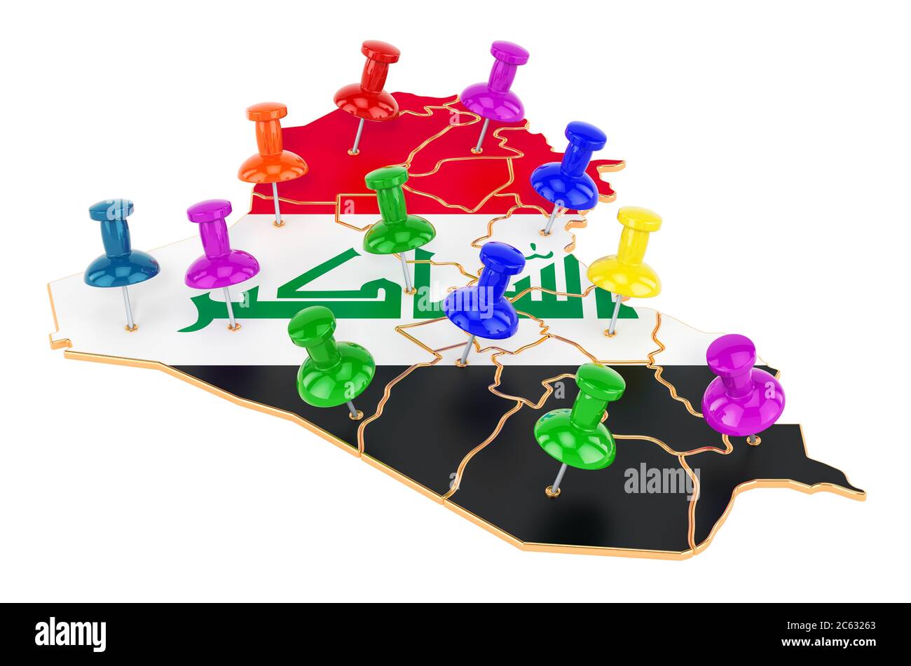 Iraqi flag map hi-res stock photography and images - Alamy