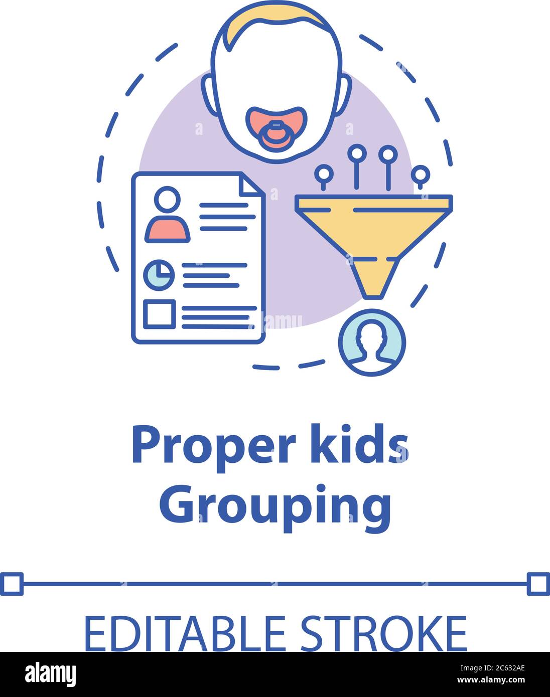 Proper kids grouping concept icon Stock Vector Image & Art - Alamy