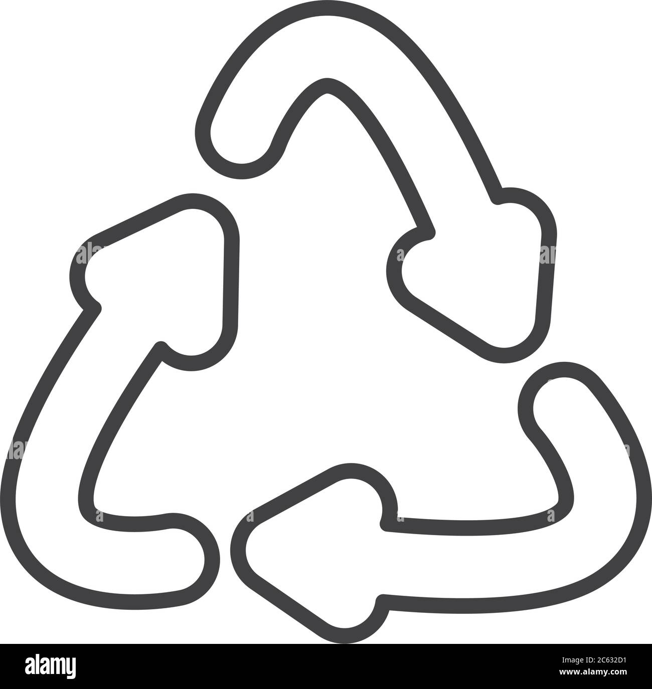 recycle arrows icon over white background, line style, vector ...