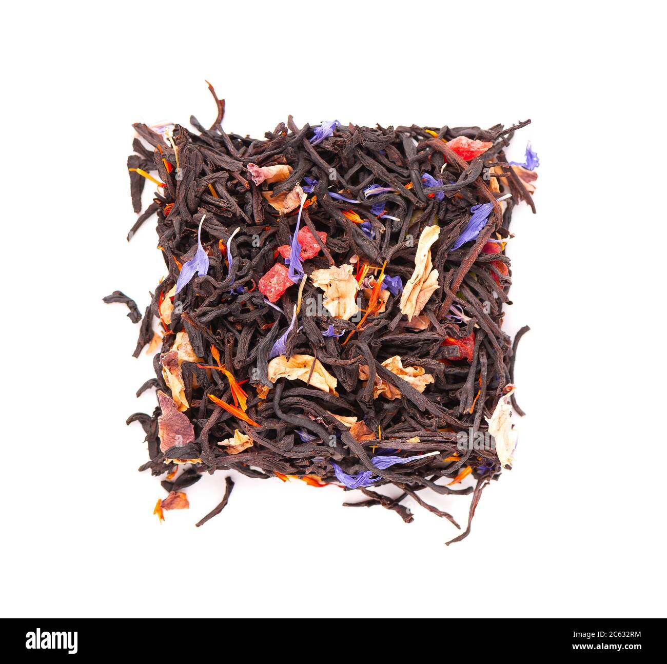 Black Ceylon tea with candied fruit, saffron, rose and cornflower ...