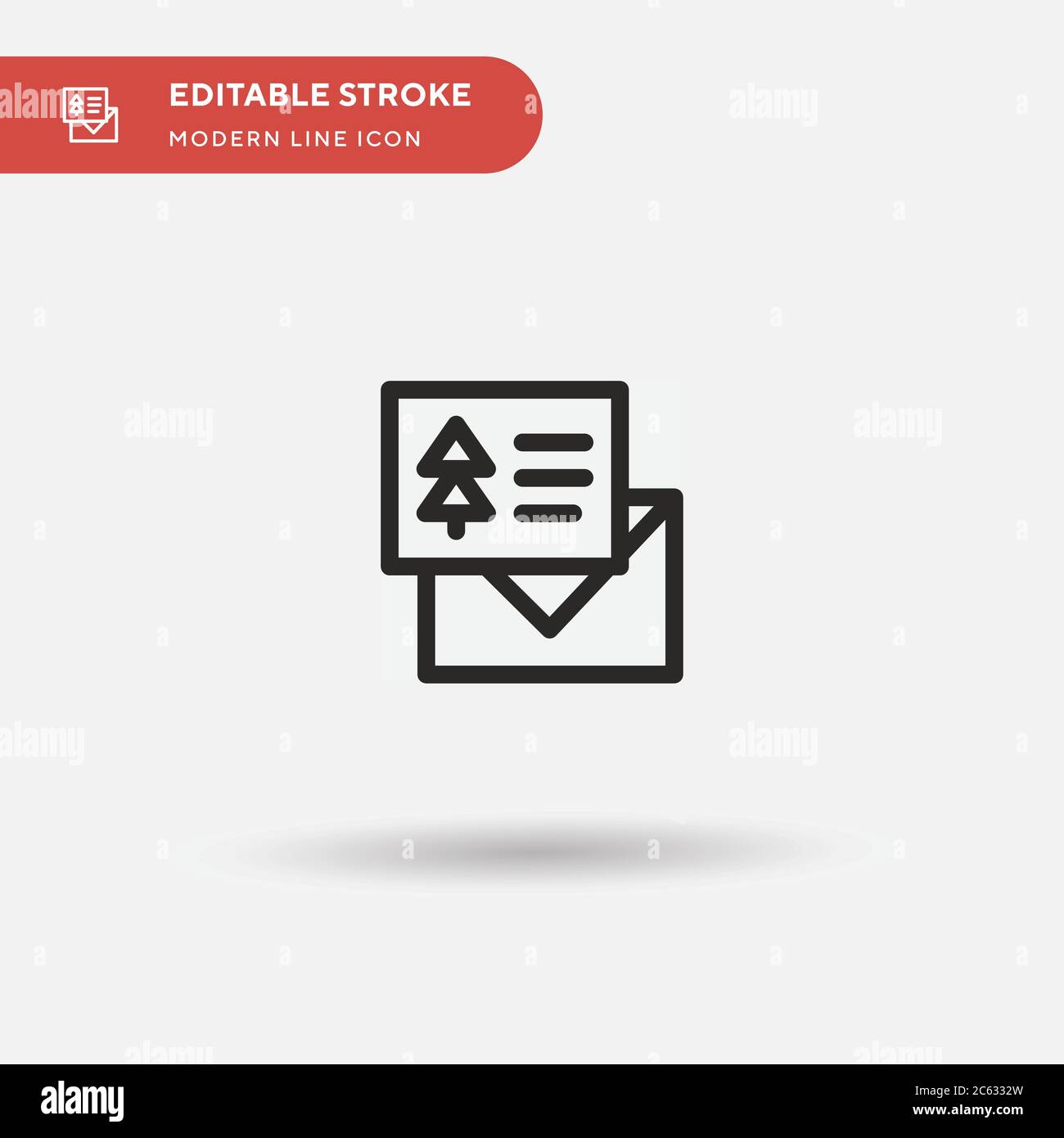 Greeting Card Simple vector icon. Illustration symbol design template ...