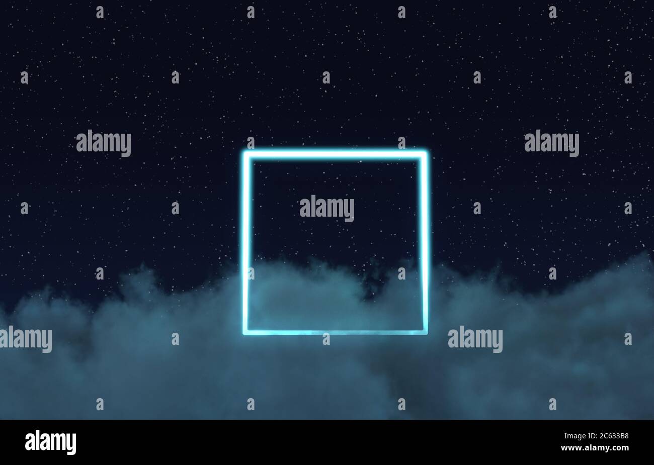 Fluorescent light blue neon square hi-res stock photography and images ...