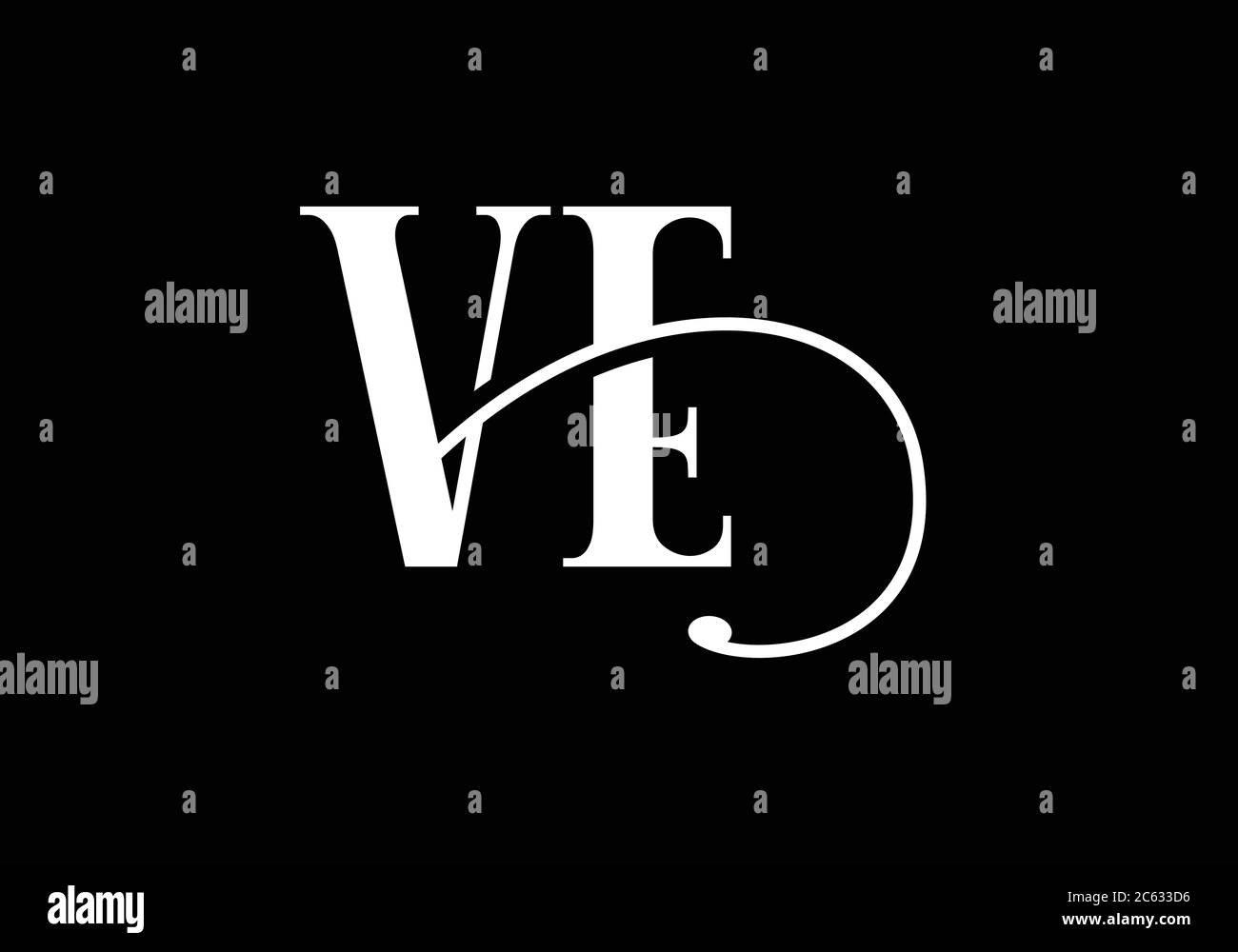 Initial Monogram Letter V E Logo Design Vector Template. V E Letter ...
