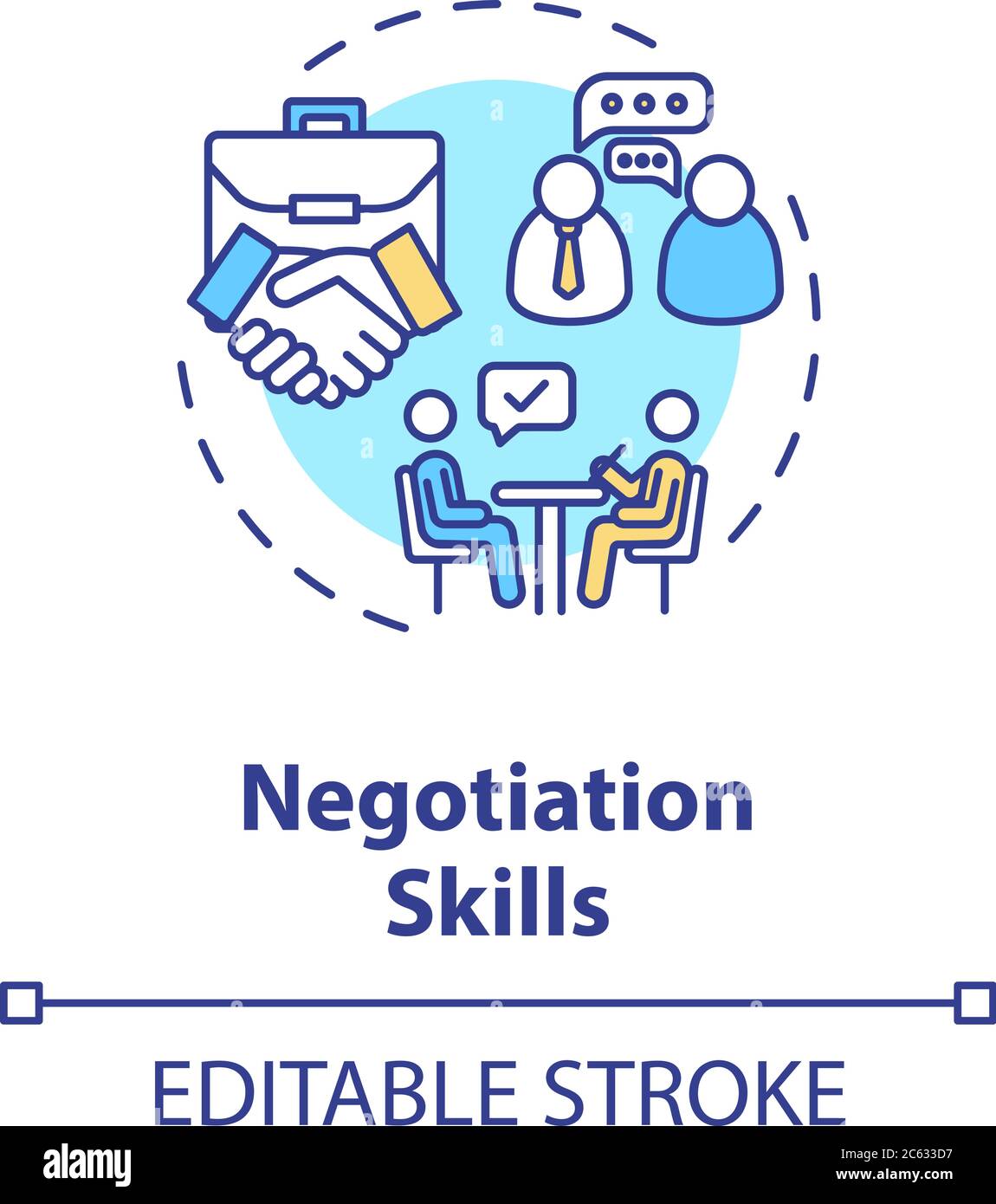 Negotiations skills concept icon Stock Vector Image & Art - Alamy