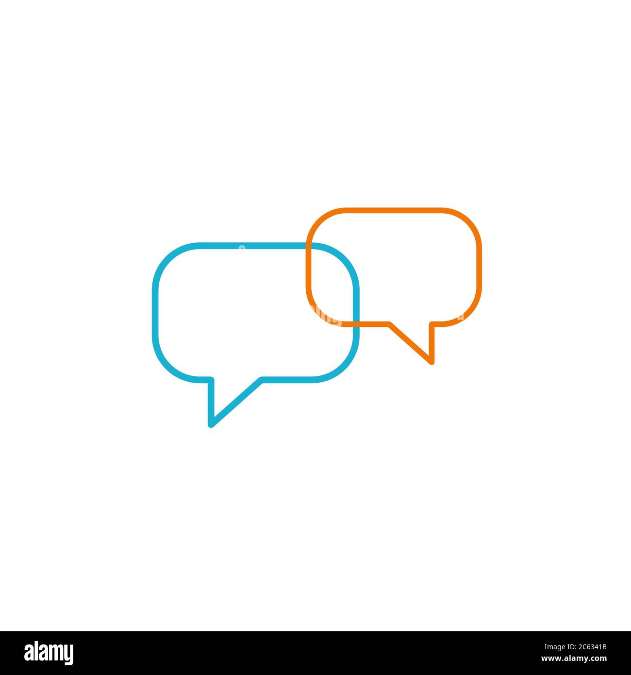 Two speech bubbles icon icon thin line for web and mobile, modern ...