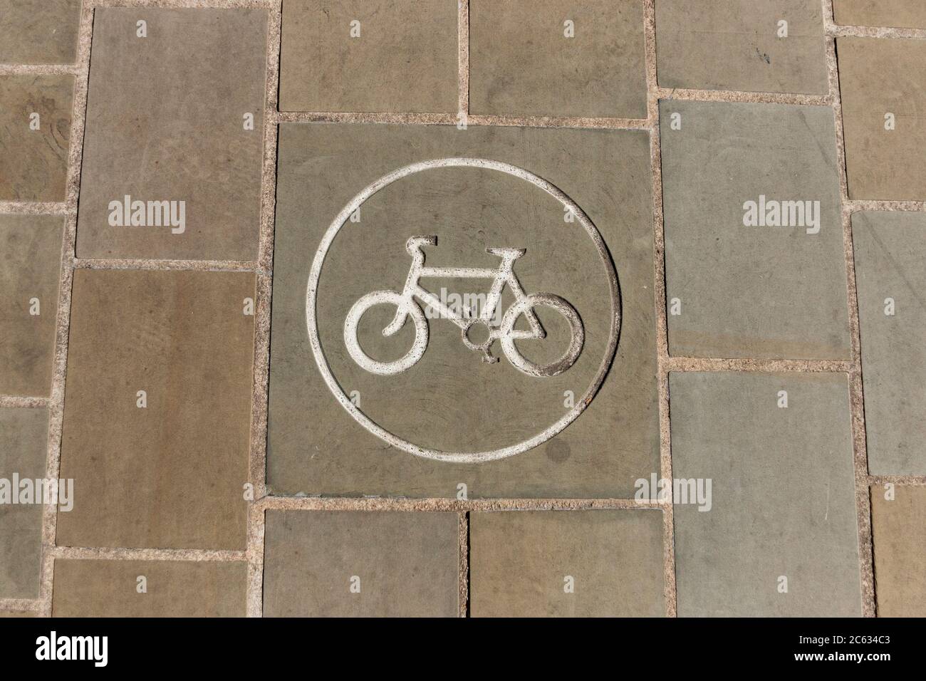 a close up view of a bicycle only sign that has been painted on the ...