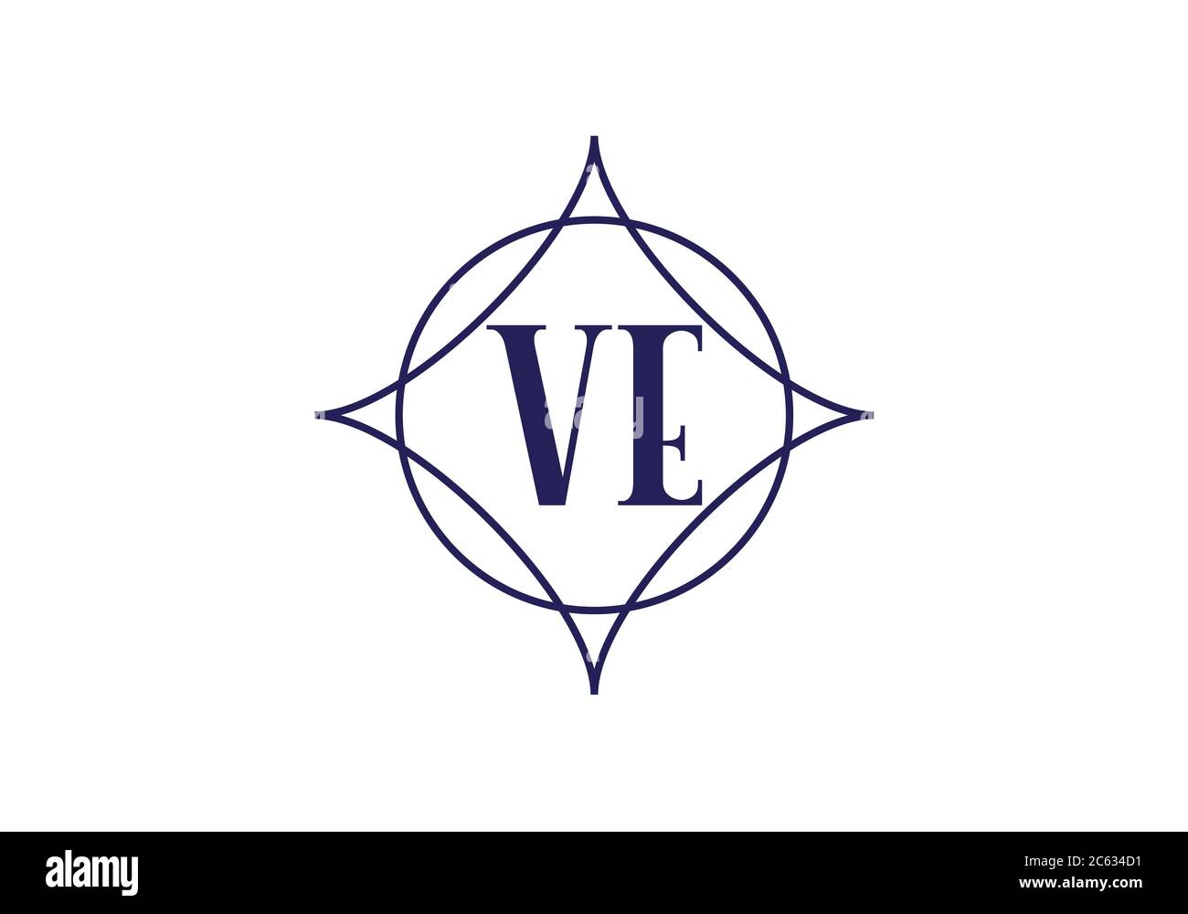 Initial Monogram Letter V E Logo Design Vector Template. V E Letter ...