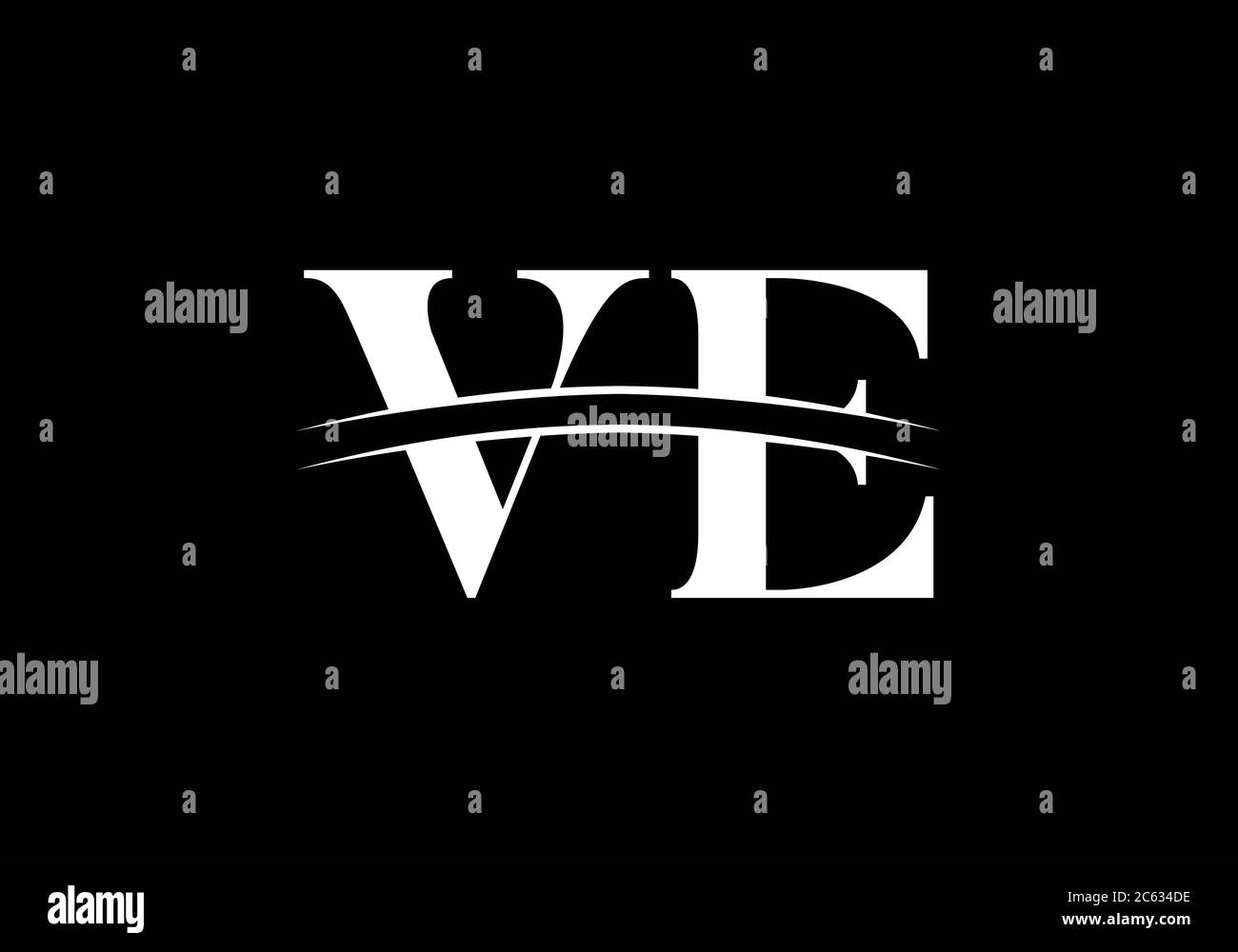 Initial Monogram Letter V E Logo Design Vector Template. V E Letter ...