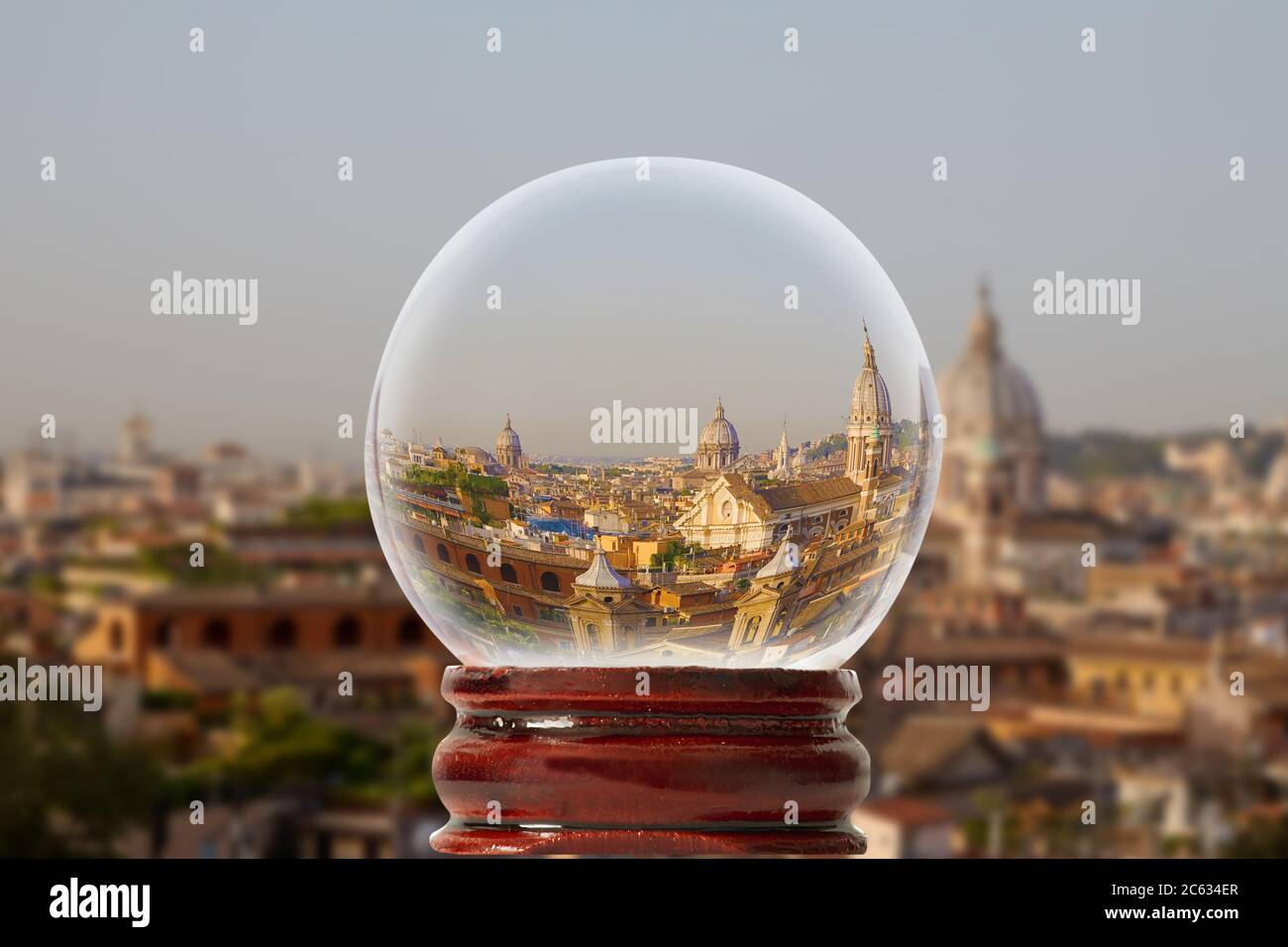 Rome panorama in a glass transparent bowl Rome, Italy Stock Photo - Alamy