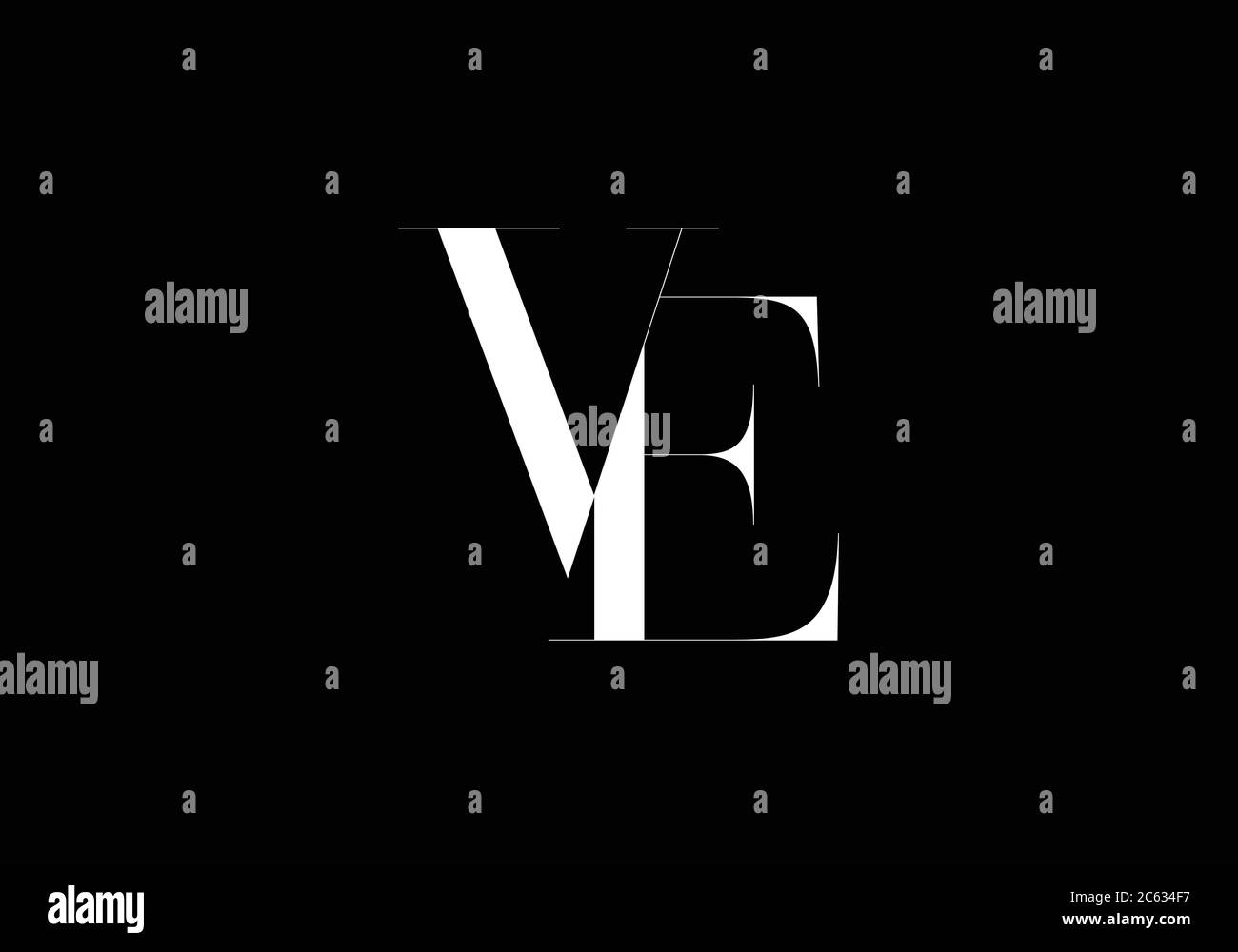 Initial Monogram Letter V E Logo Design Vector Template. V E Letter ...