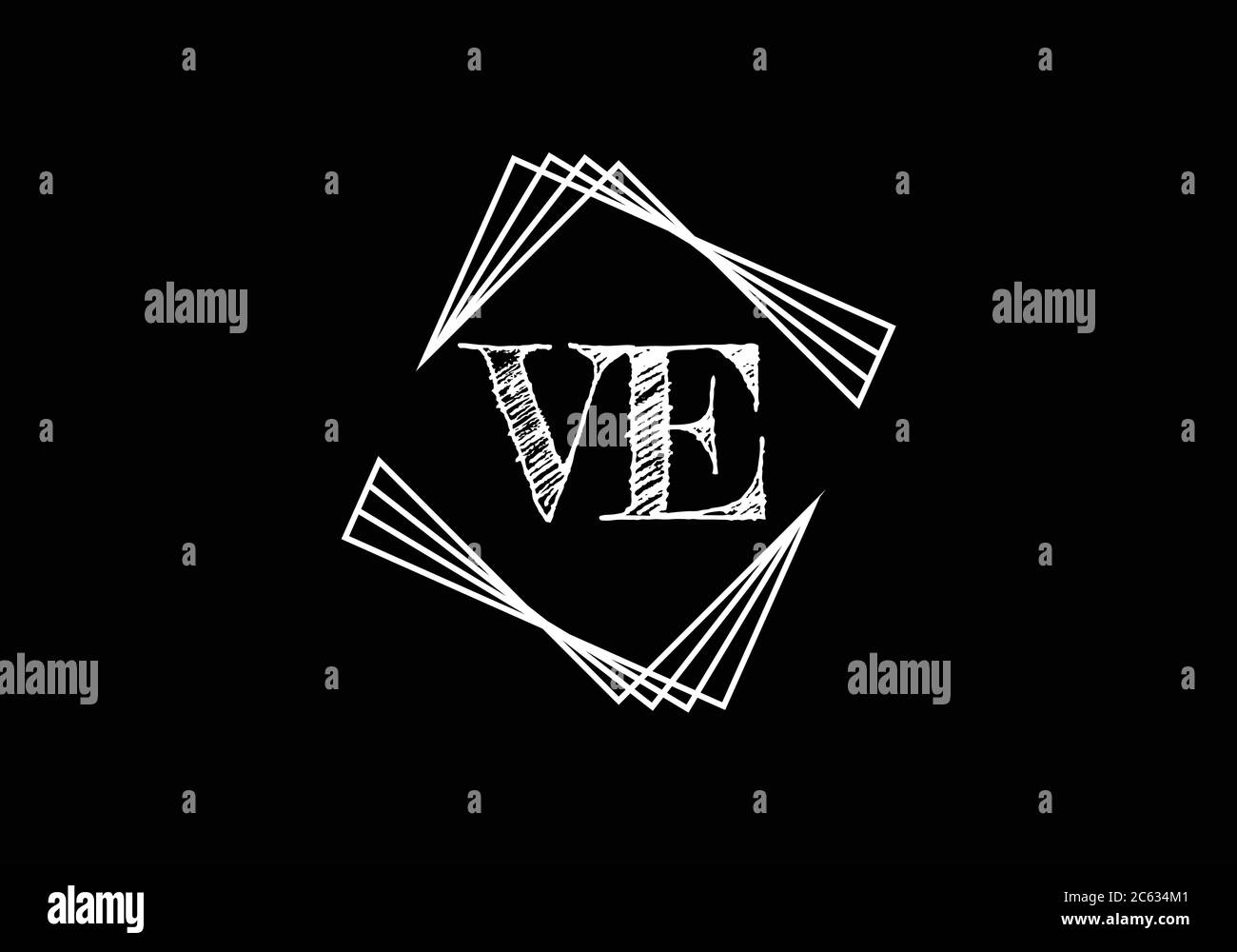 Initial Monogram Letter V E Logo Design Vector Template. V E Letter ...