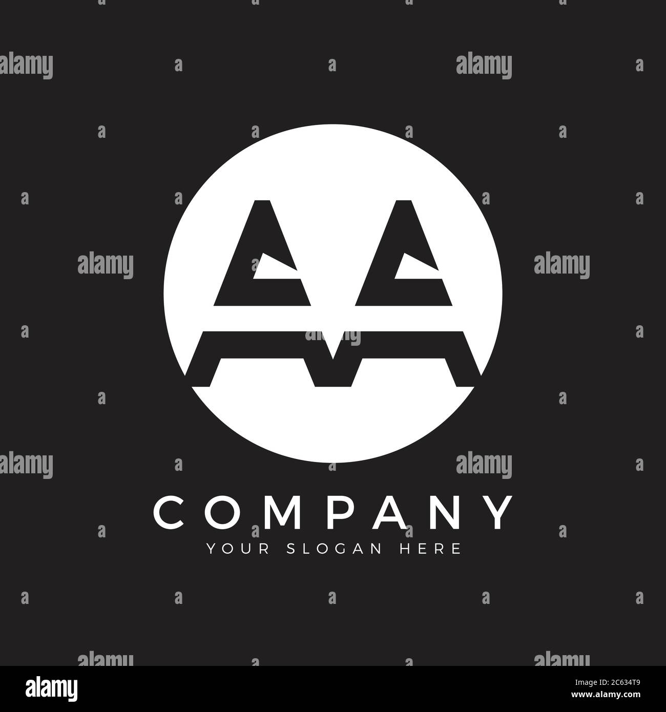 AA Logo Design Business Typography Vector Template. Creative Linked ...