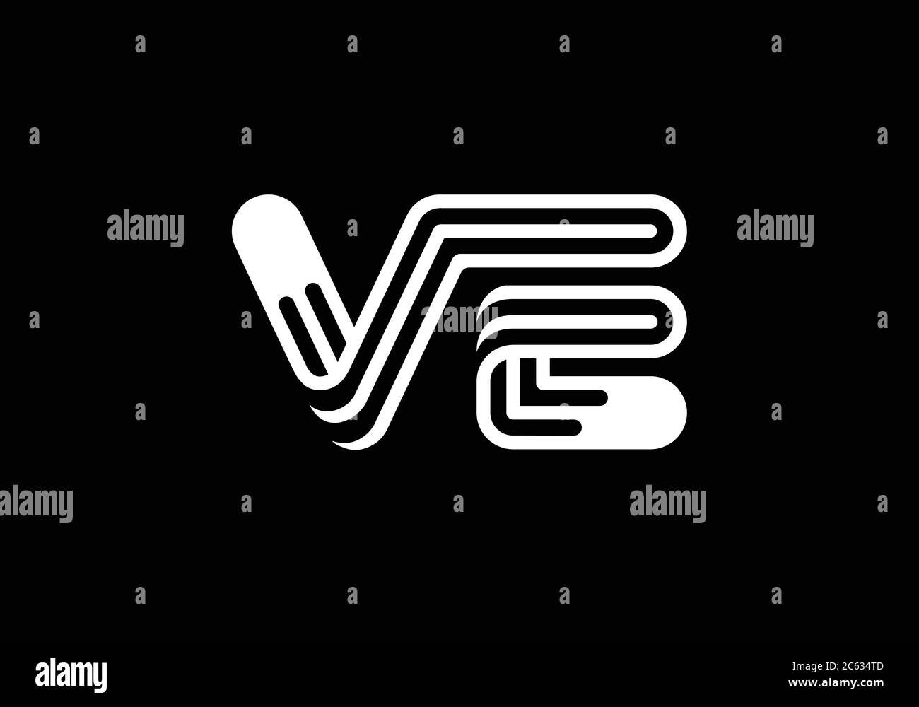 Initial Monogram Letter V E Logo Design Vector Template. V E Letter ...