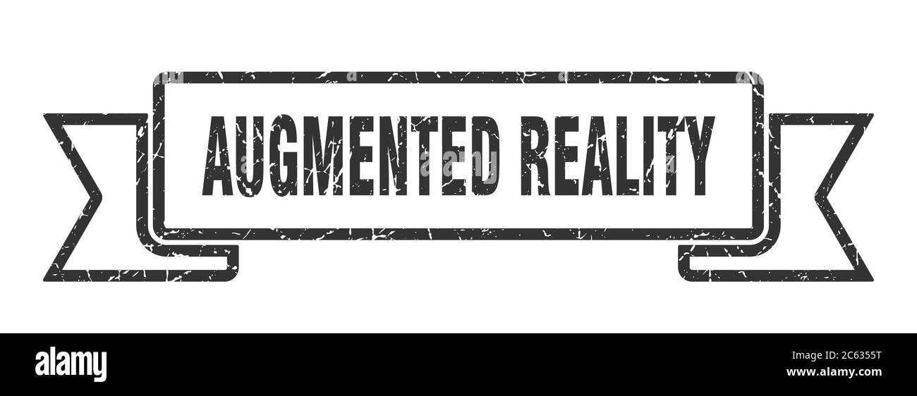 augmented reality ribbon. augmented reality grunge band sign. augmented ...