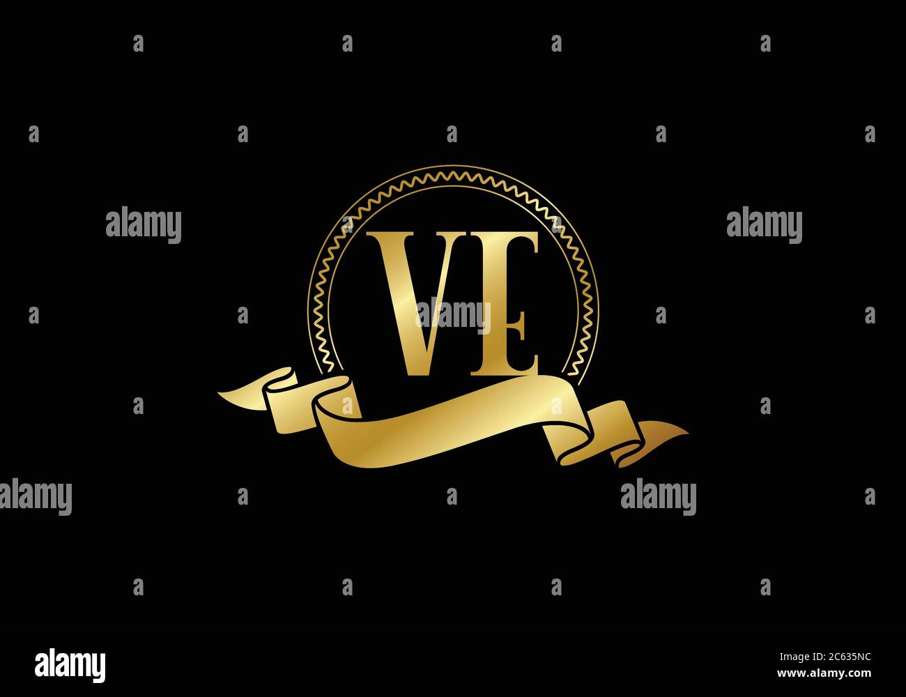 Initial Monogram Letter V E Logo Design Vector Template. V E Letter ...