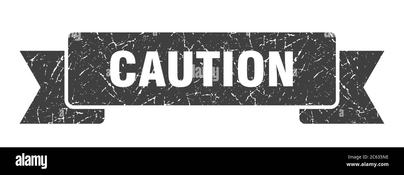 caution ribbon. caution grunge band sign. caution banner Stock Vector ...