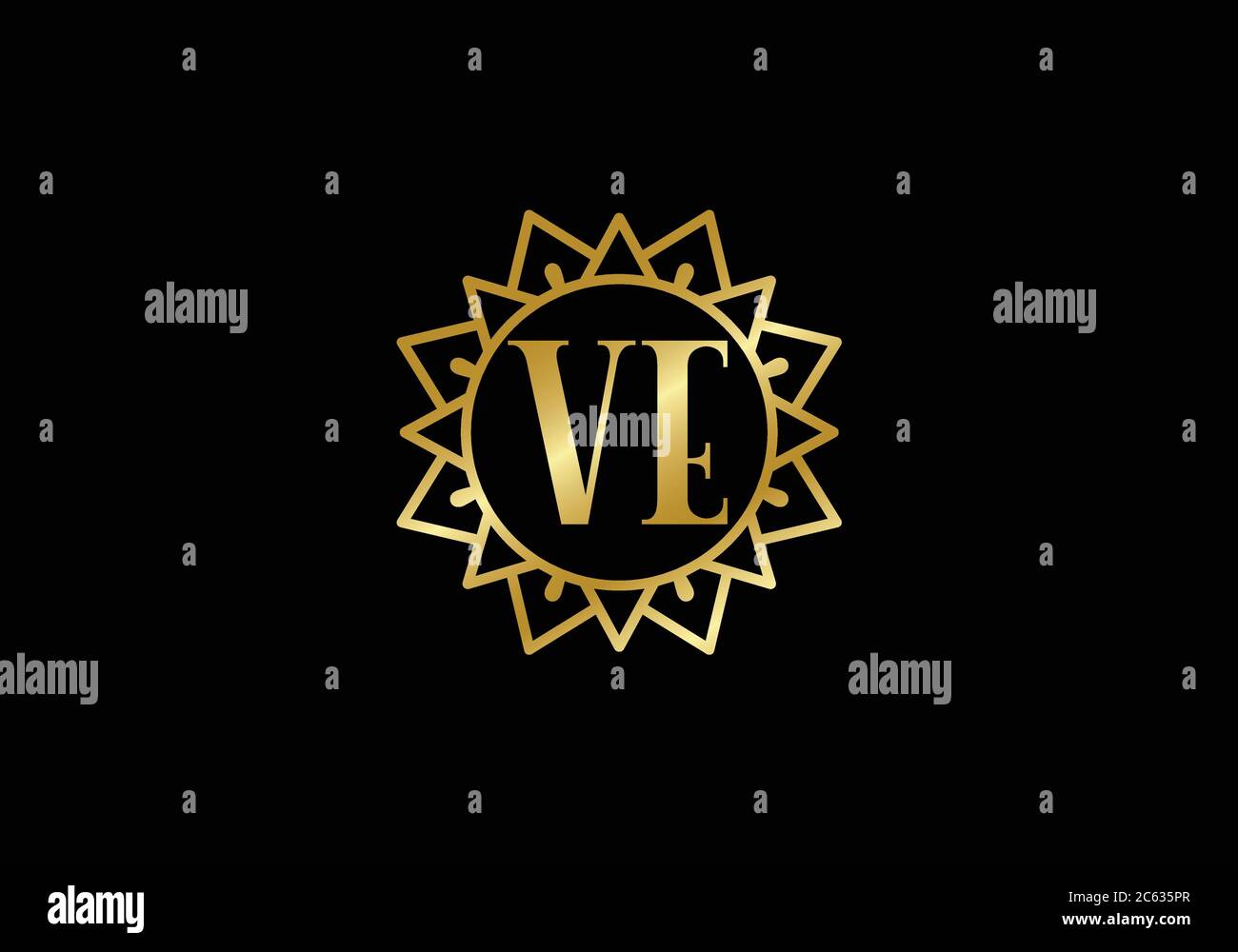 Initial Monogram Letter V E Logo Design Vector Template. V E Letter ...