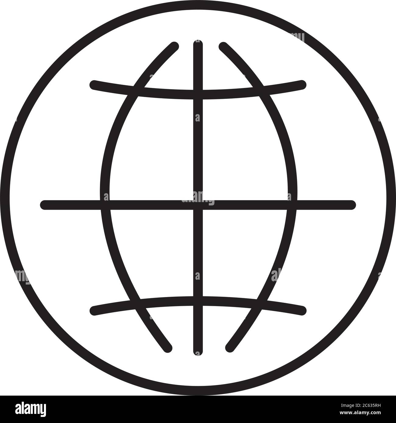 global connect icon over white background, line style, vector ...