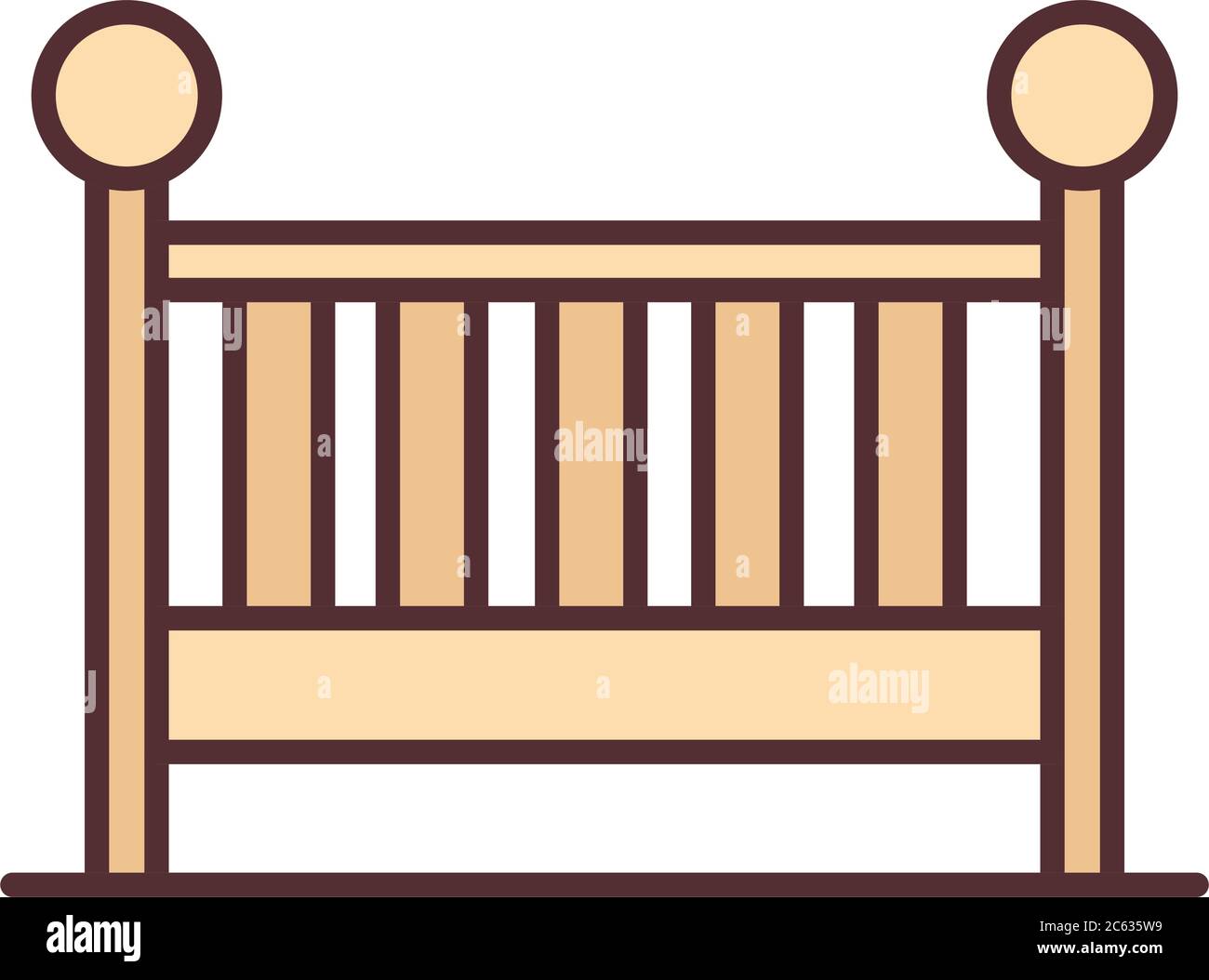 baby little wooden crib, welcome invitation template line and fill ...