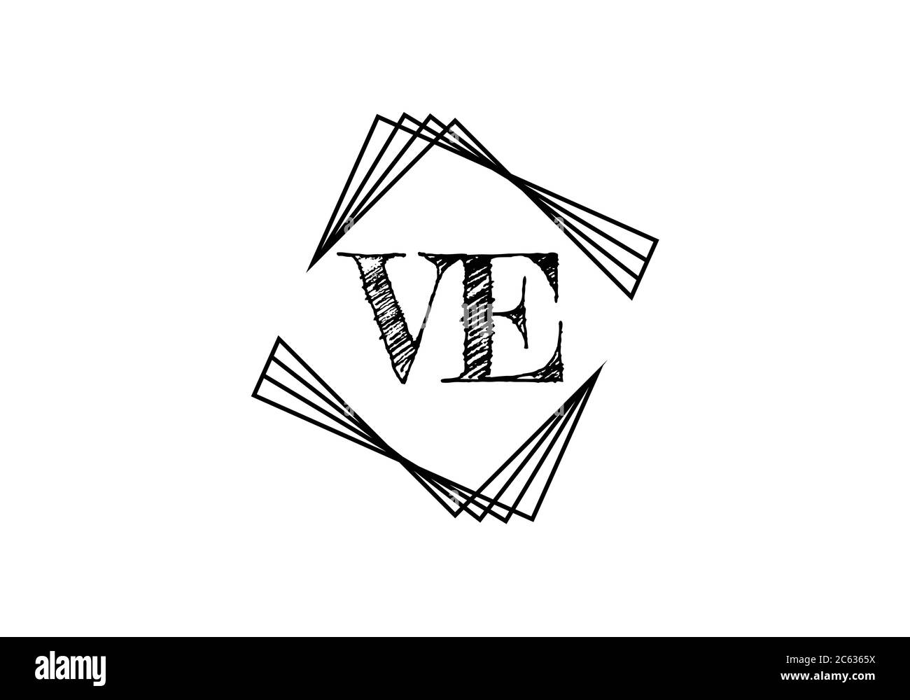 Initial Monogram Letter V E Logo Design Vector Template. V E Letter ...