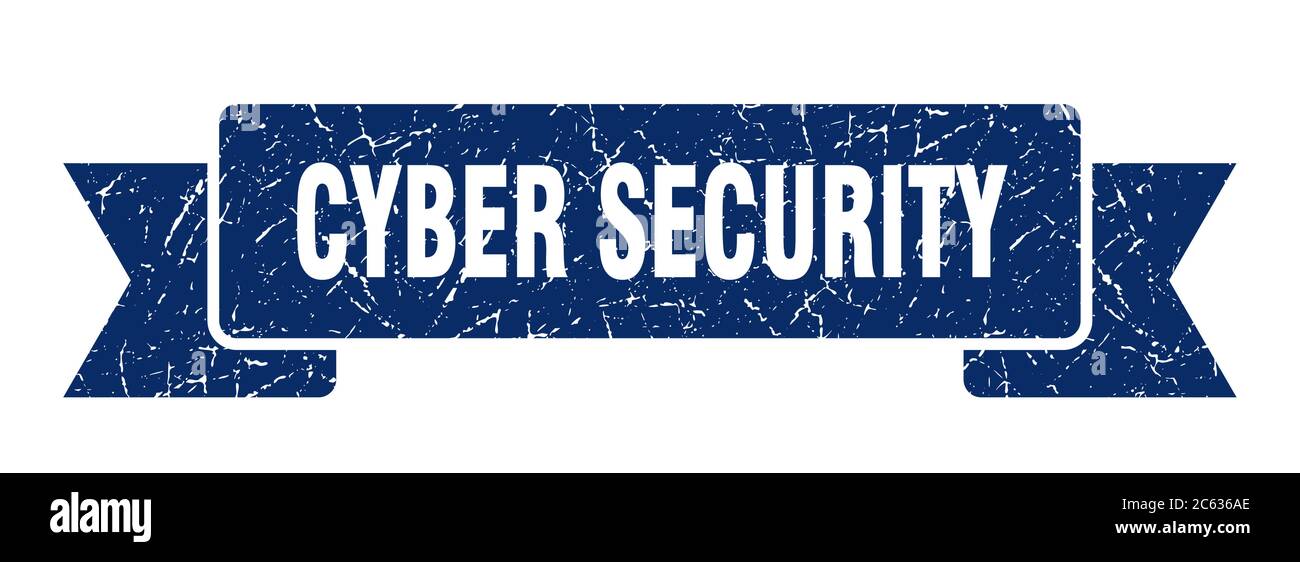 cyber security ribbon. cyber security grunge band sign. cyber security ...