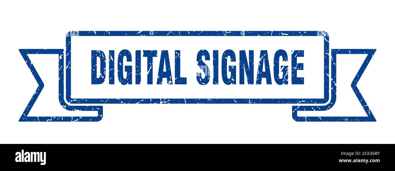 digital signage ribbon. digital signage grunge band sign. digital ...