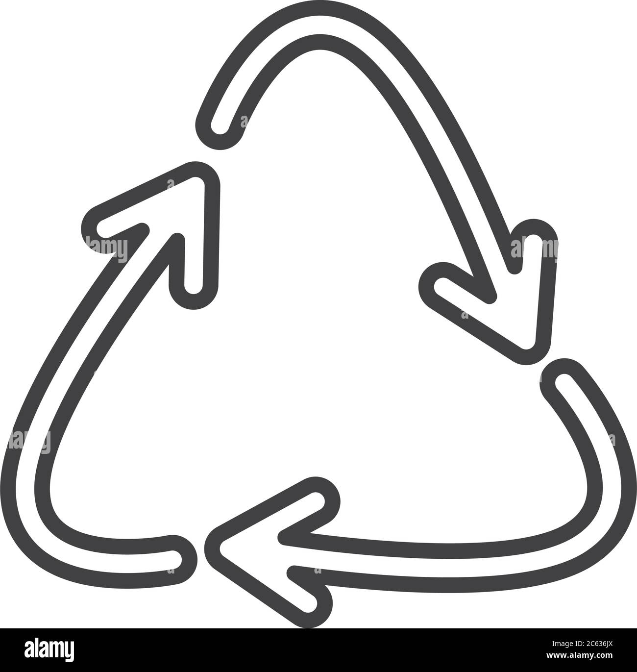 recycling arrows symbol over white background, silhouette style, vector ...