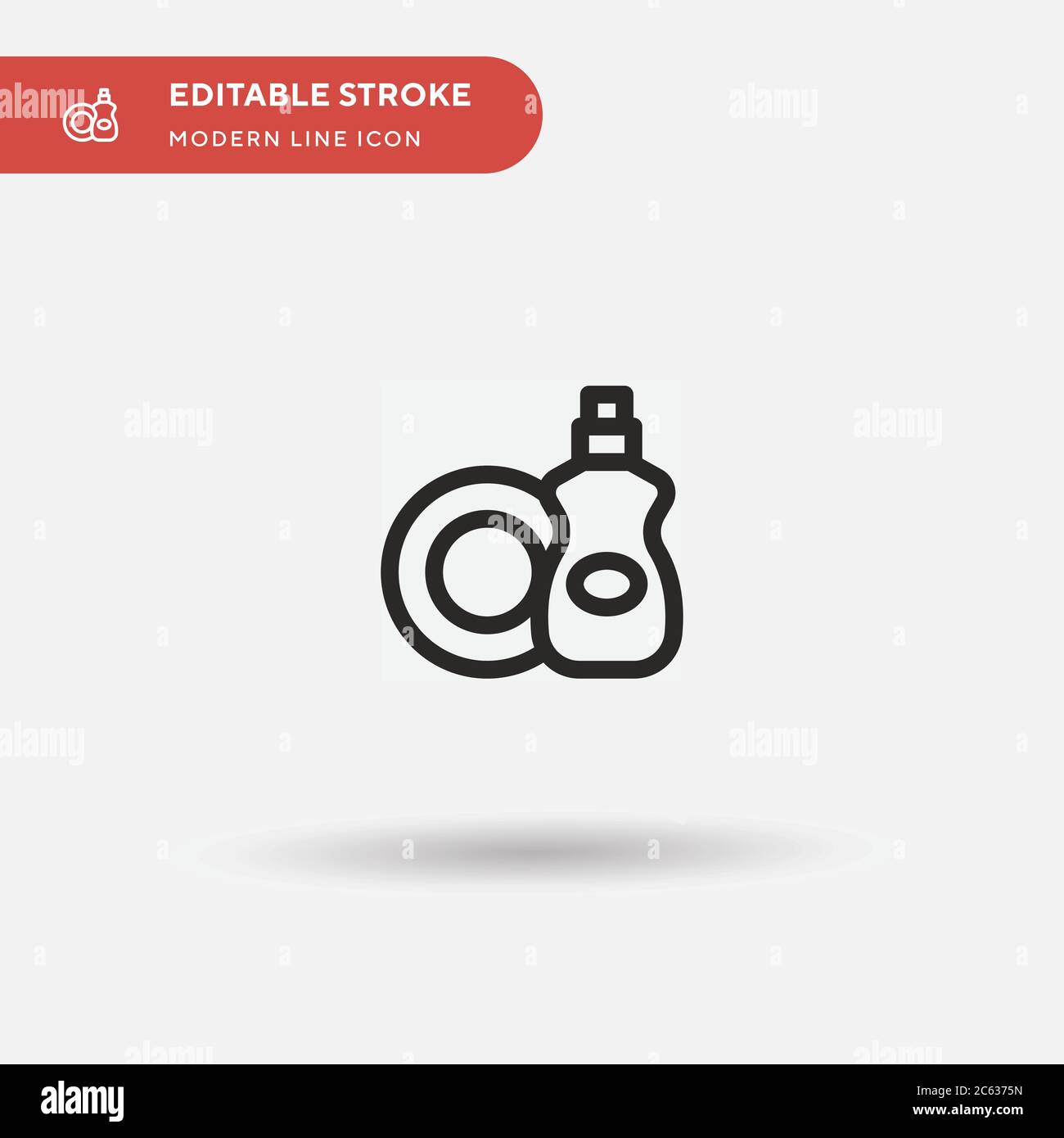 Dish Washing Simple vector icon. Illustration symbol design template ...