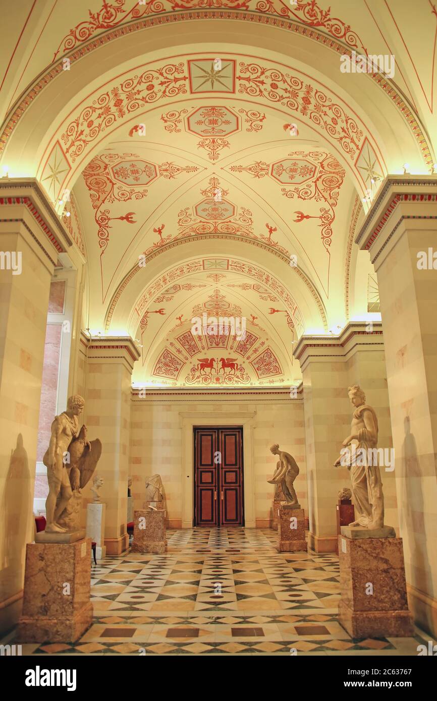 The Pompeian Room, State Hermitage Museum, St Petersburg, Russia Stock ...