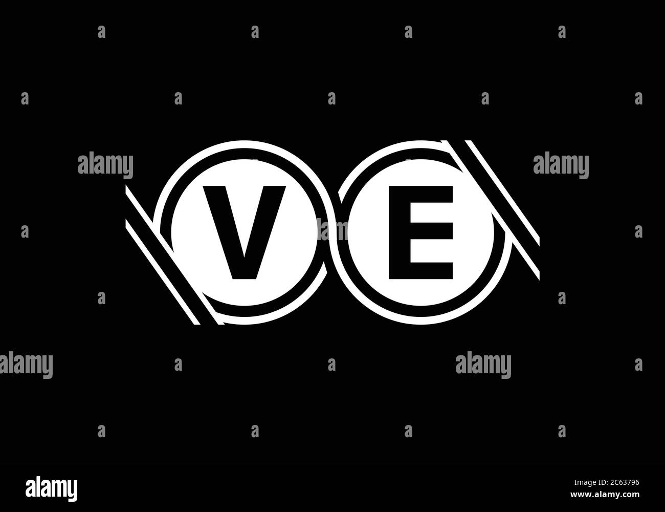 Initial Monogram Letter V E Logo Design Vector Template. V E Letter ...