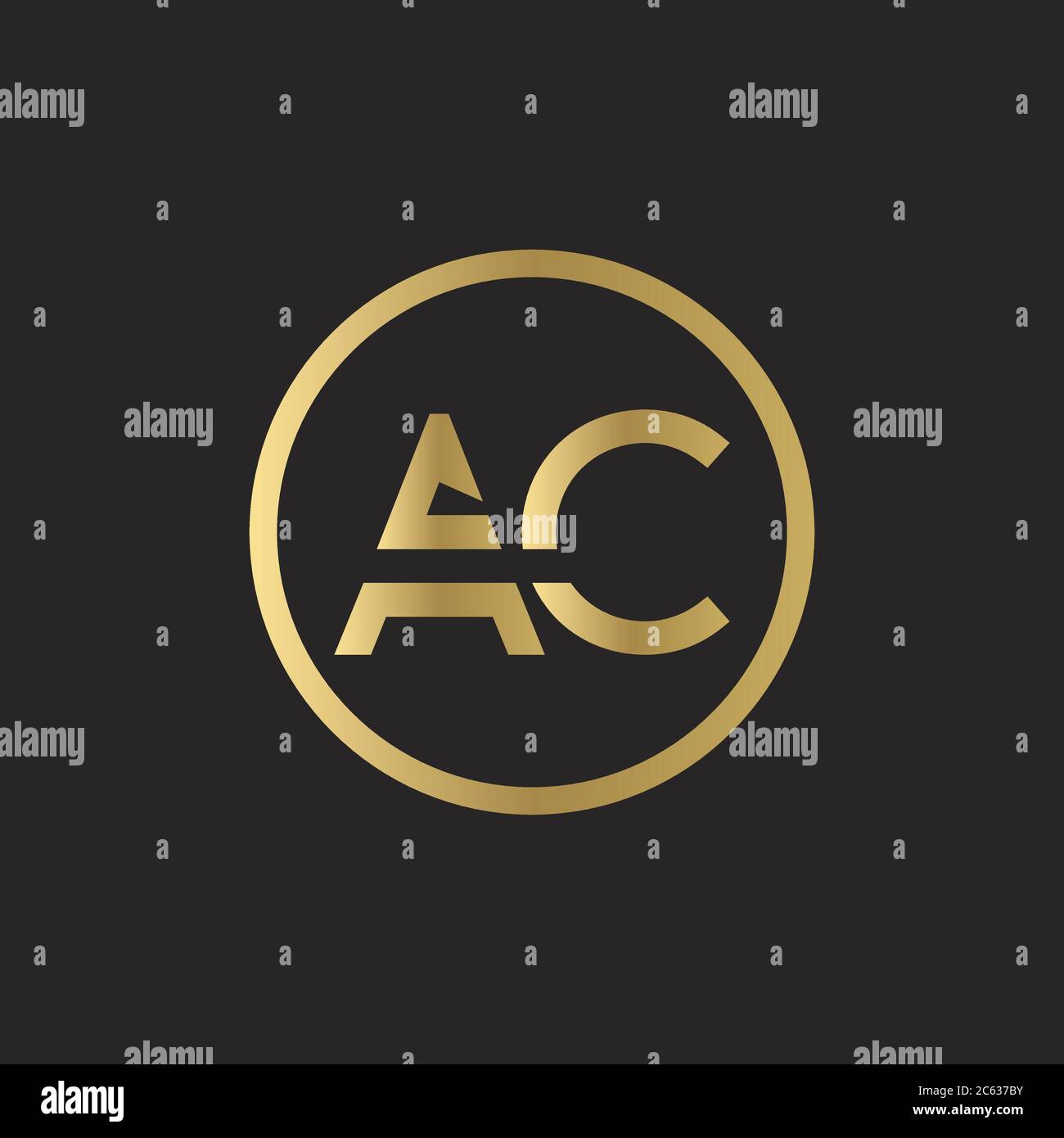 AC Logo Design Business Typography Vector Template. Creative Linked ...