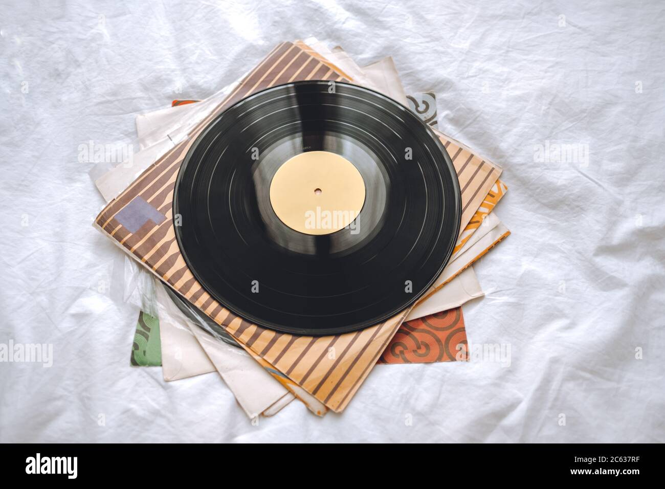 Old vinyl records stack Stock Photo - Alamy